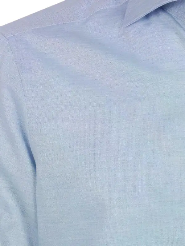 BARBA NAPOLI Herringbone-weave Long-sleeve Shirt