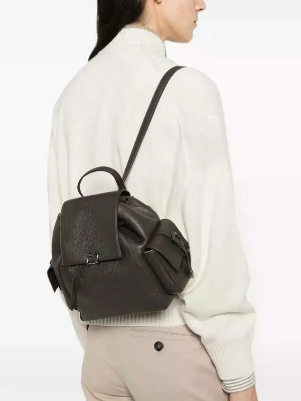 Brunello Cucinelli Sartorial Grainy Leather Backpack