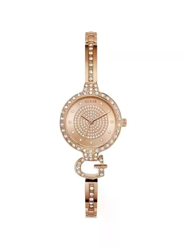 Guess Ladies Giselle Crystal-embellished Rose Gold-tone Watch - Pink