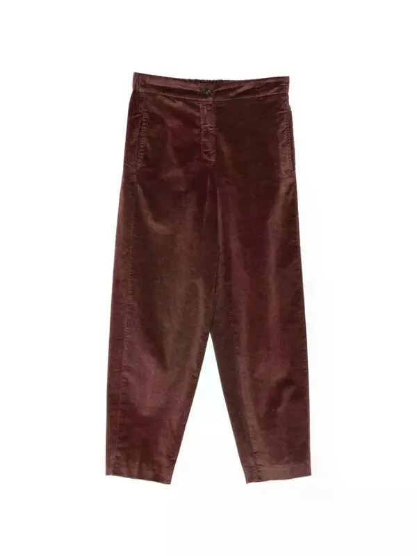 19.61 MILANO Corduroy-effect Cropped Trousers - Red