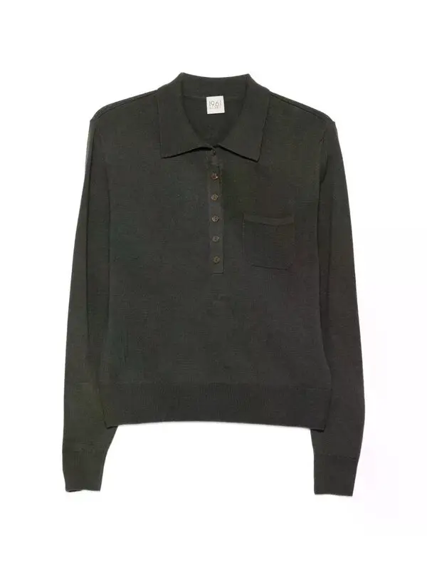 19.61 MILANO Button-fastening Chest-pocket Polo Top - Green
