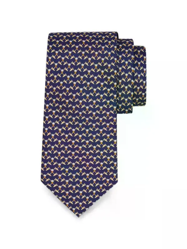 FERRAGAMO Club-print Silk Tie