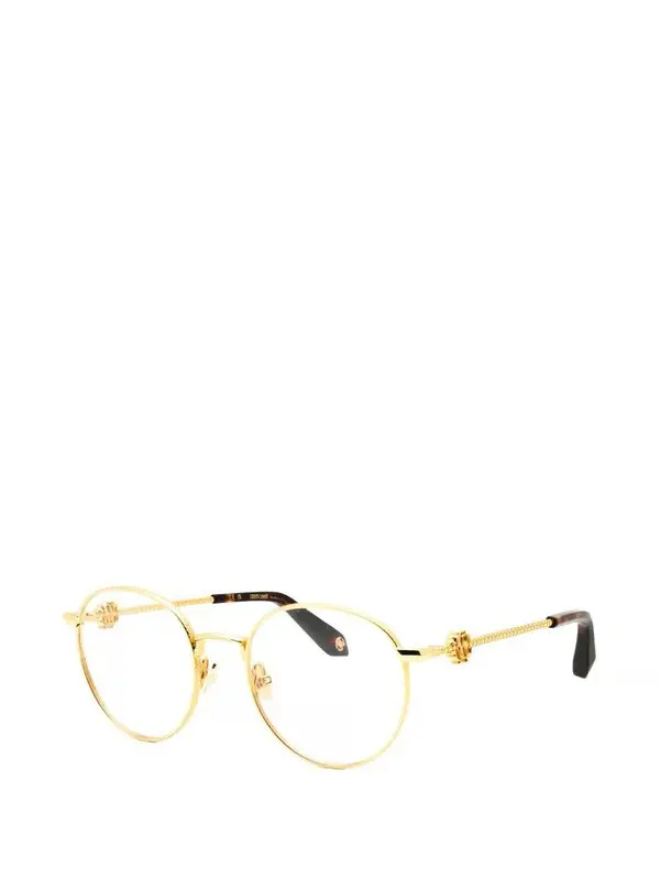 Roberto Cavalli Round Frame Logo Plaque Eyeglasses