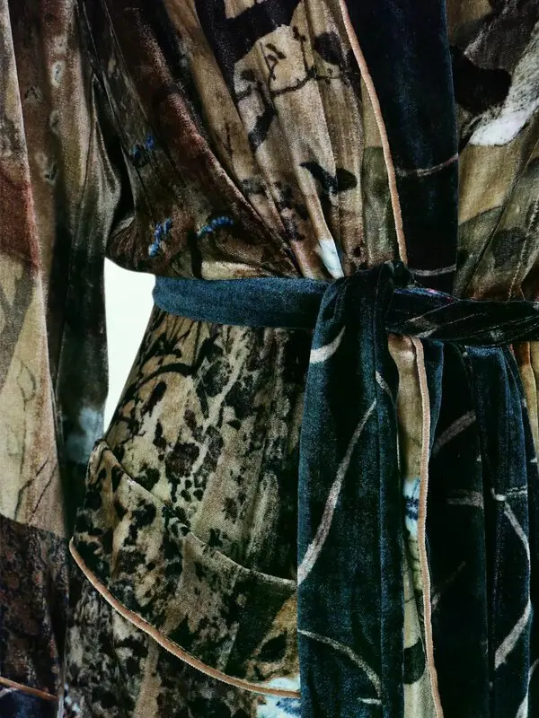 PIERRE-LOUIS MASCIA Landscape-print Belted Coat