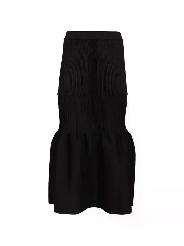CFCL Ribbed-knit Ruffled Midi Skirt