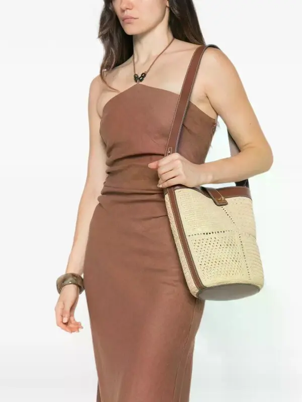 ANYA HINDMARCH Patchwork Leather-trim Bucket Bag