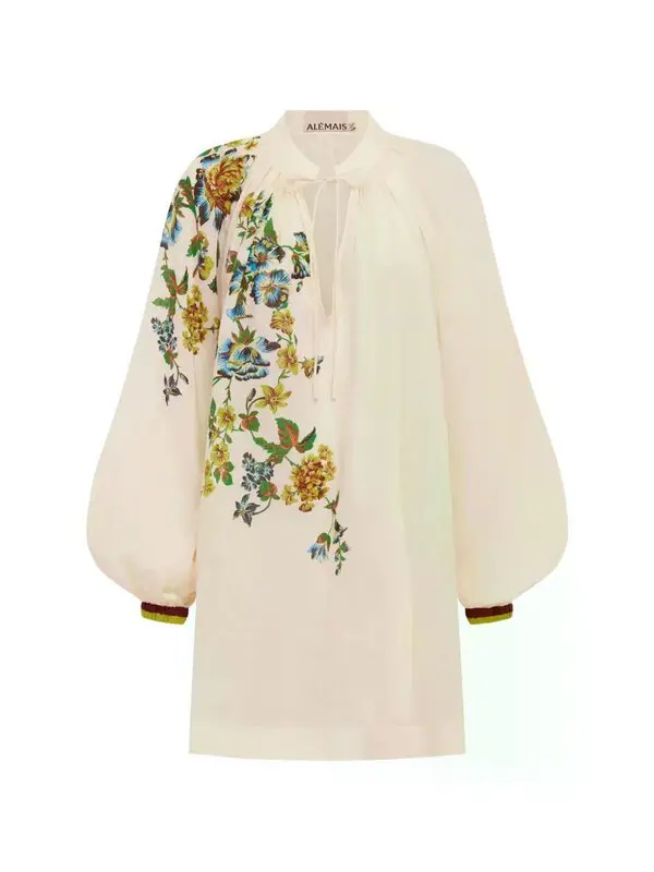 ALEMAIS Phyllis Mini Dress With Floral Placement