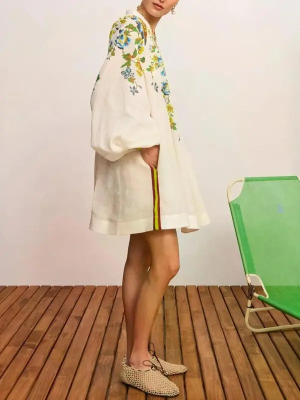 ALEMAIS Phyllis Mini Dress With Floral Placement