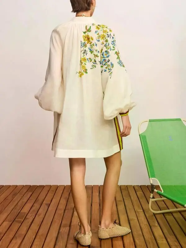 ALEMAIS Phyllis Mini Dress With Floral Placement