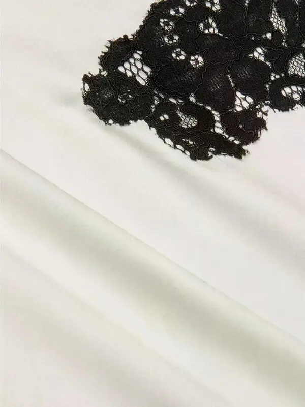 L'Agence Fenna Lace-appliqué Silk Midi Dress - White