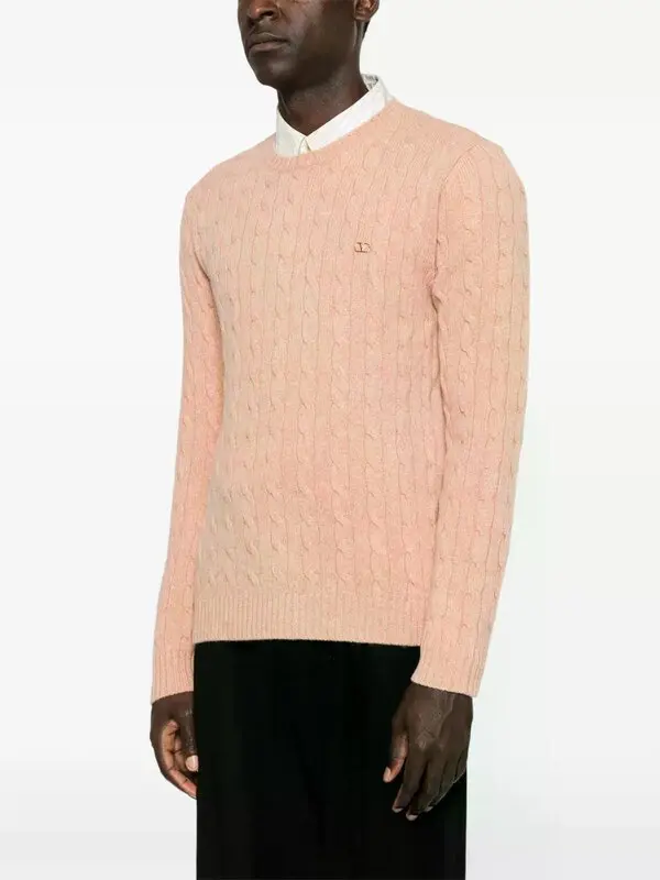 Valentino Garavani Vlogo Signature Cable Knit Sweater