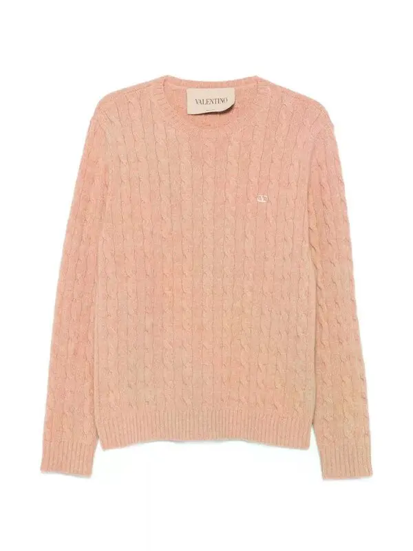 Valentino Garavani Vlogo Signature Cable Knit Sweater