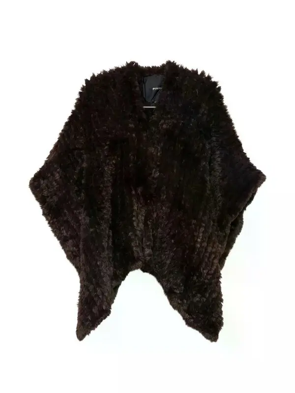 Pinko Faux-fur Cape - Brown