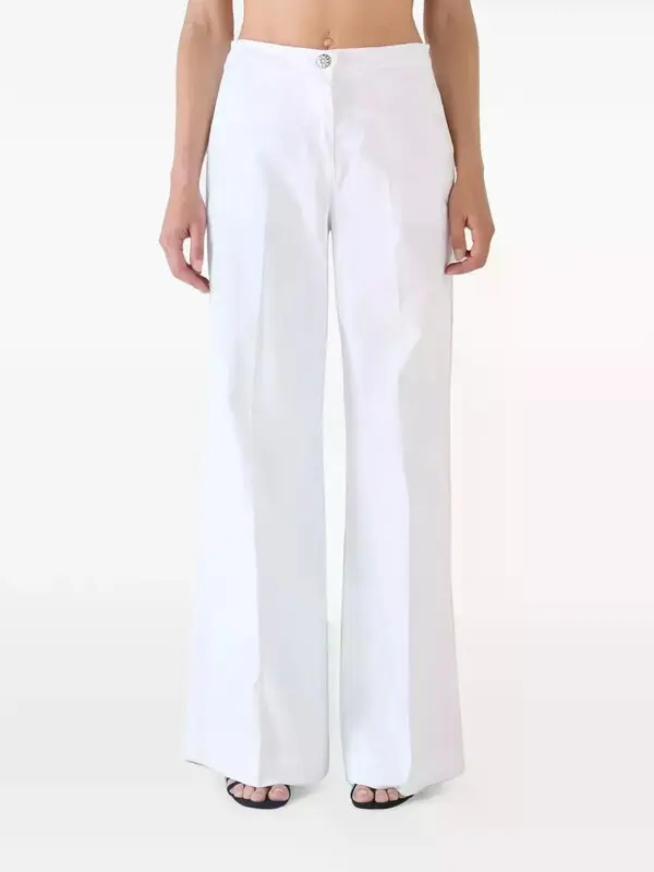 SHAFT JEANS Flower-button Flared Trousers
