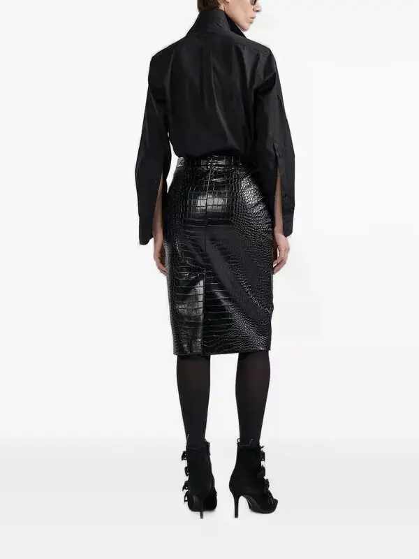 Barbara Bui Croco-embossed Pencil Skirt