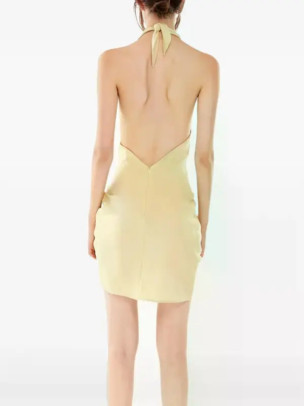 MOTHER OF ALL Patsy Floral-detail Cowl Neck Mini Dress - Yellow