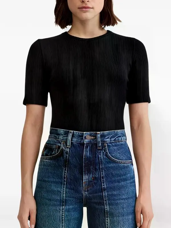 Smythe Ribbed-knit Crew-neck T-shirt
