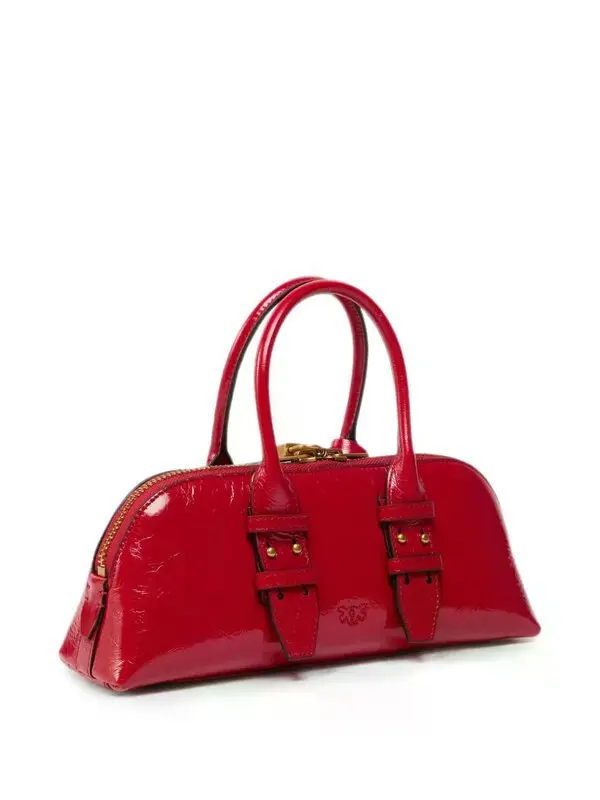 Pinko Escape Bag Horizontal Small Handbag In Shiny Leather - Red