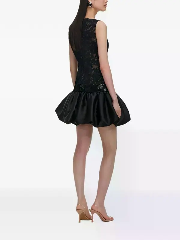 SELF-PORTRAIT Lace Bubble Hem Mini Dress