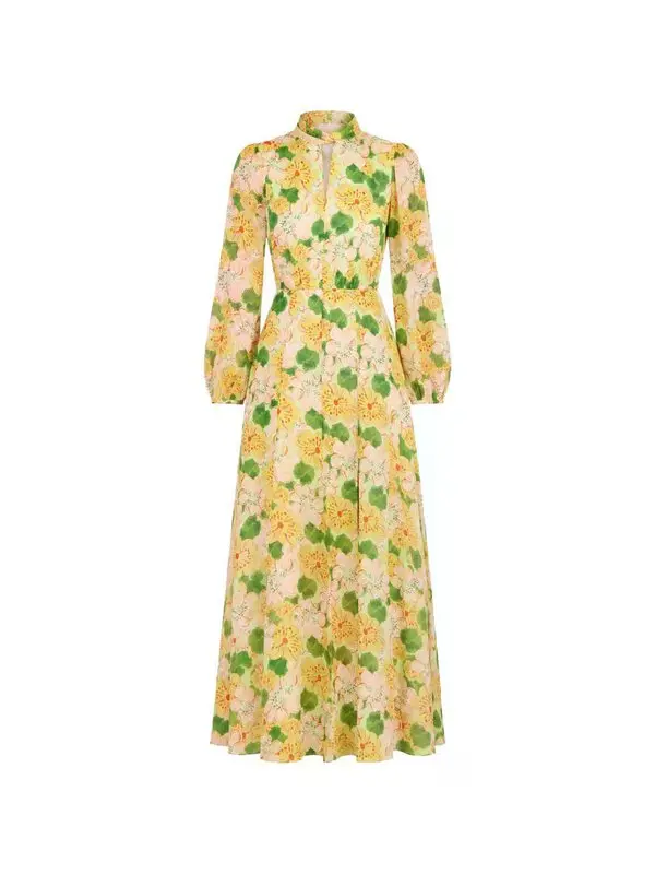 Saloni Jaclyn Floral-print Maxi Dress - Yellow