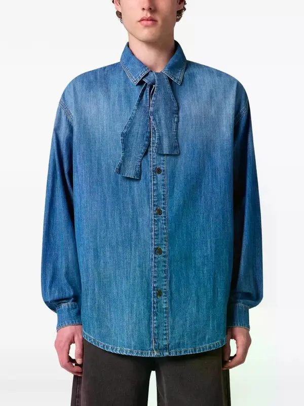 MSGM Bow-tie Denim Shirt