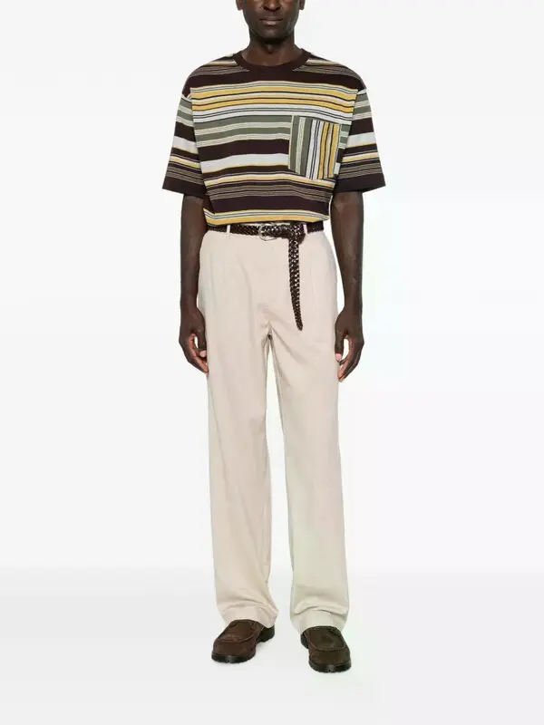 LES DEUX Pleated Straight-leg Trousers In Sand Beige