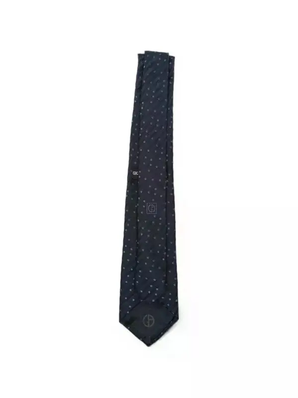 Giorgio Armani Polka-dot Diagonal-stripe Tie - Blue