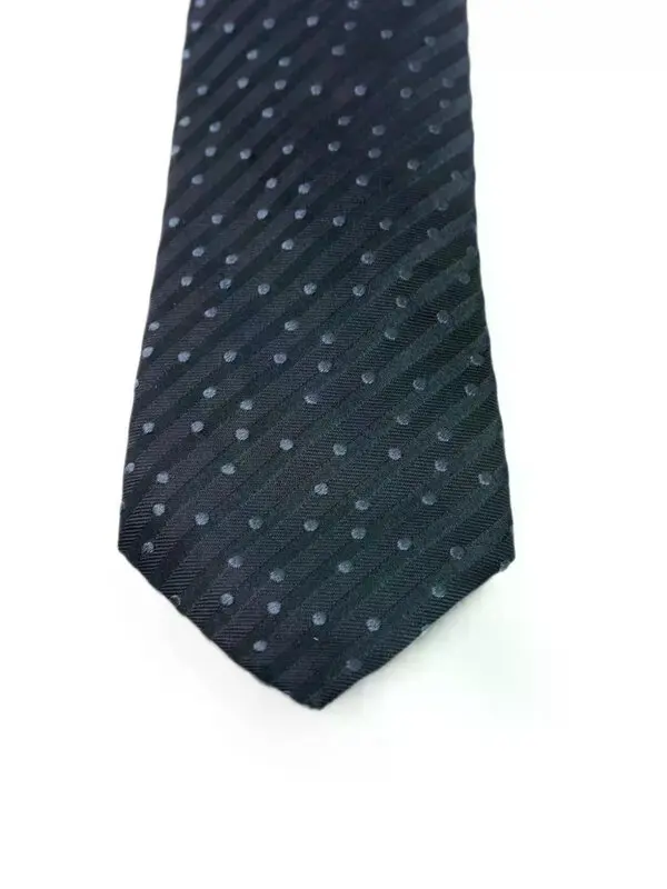 Giorgio Armani Polka-dot Diagonal-stripe Tie - Blue