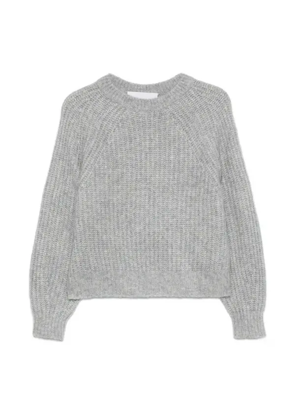 EMERSON RENALDI Ribbed Knit Raglan Sleeve Sweater - Grey
