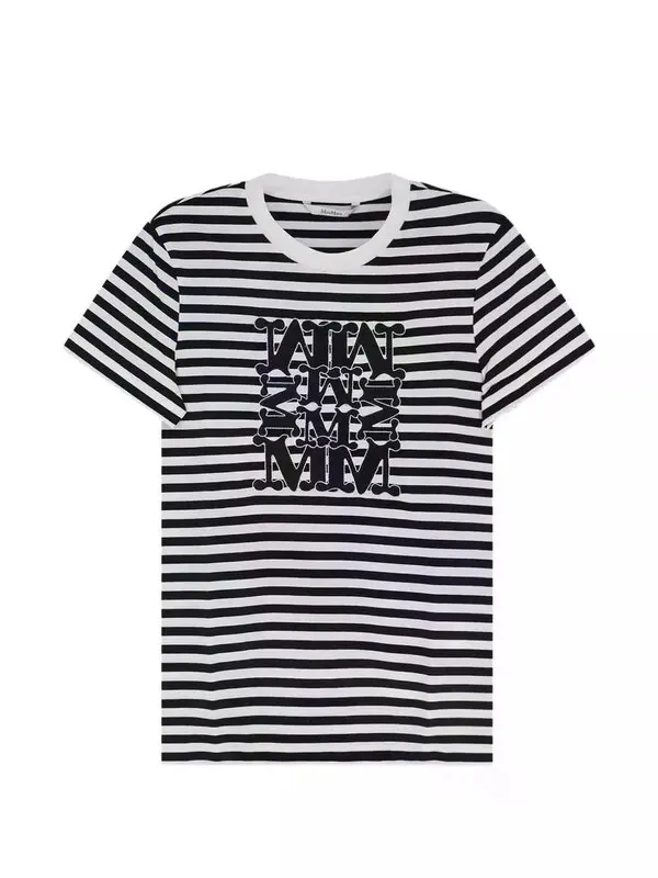 Max Mara Striped Cotton T-shirt - Black