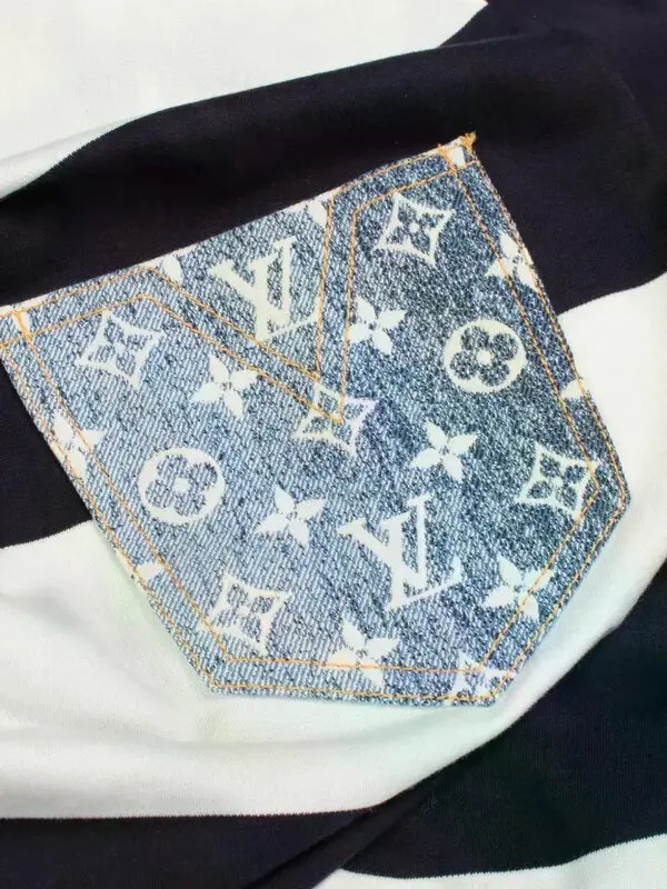 LOUIS VUITTON 2010s Monogram Front-pocket Striped Dress