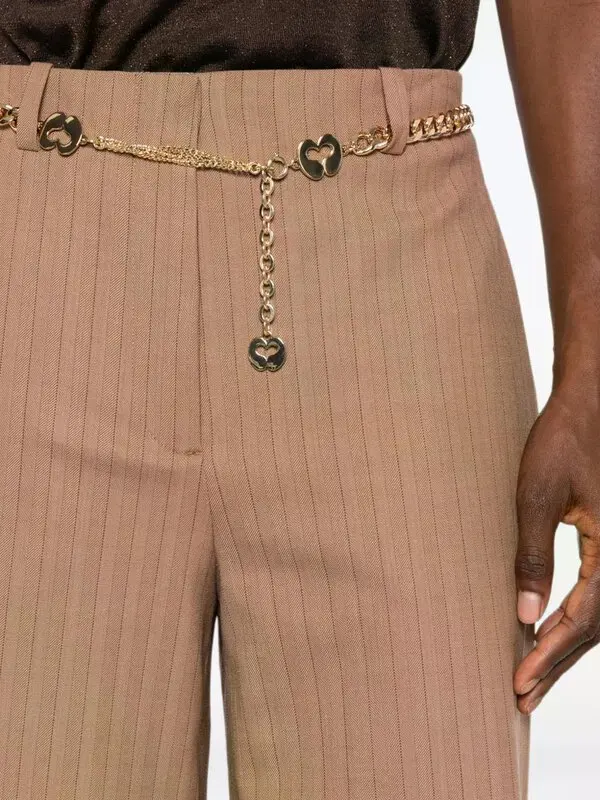 Maje Pinstripe-pattern Chain-belt Shorts