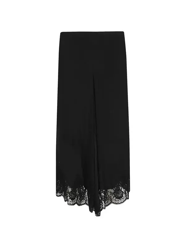 P.a.r.o.s.h Lace-trim Midi Skirt - Black