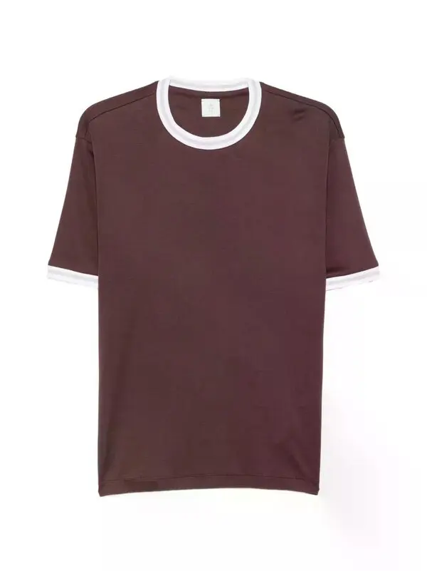 Eleventy Contrast-trim T-shirt - Red