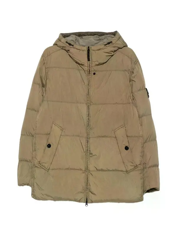 Stone Island Padded Hooded Jacket - Green