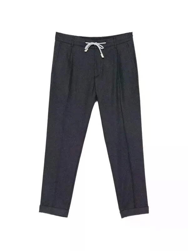 Eleventy Drawstring-waist Pleated Trousers