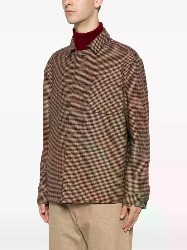 Eleventy Houndstooth-pattern Shirt Jacket