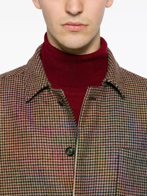 Eleventy Houndstooth-pattern Shirt Jacket