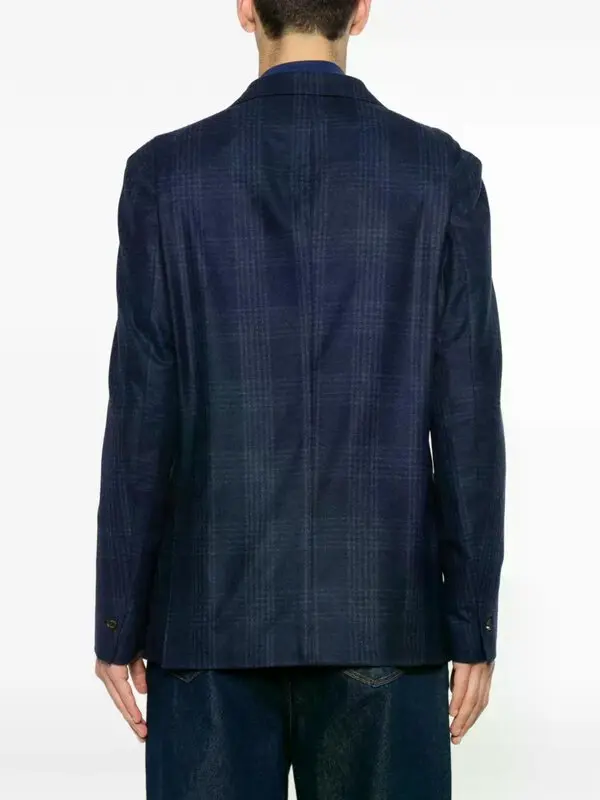 Eleventy Check-pattern Single-breasted Jacket
