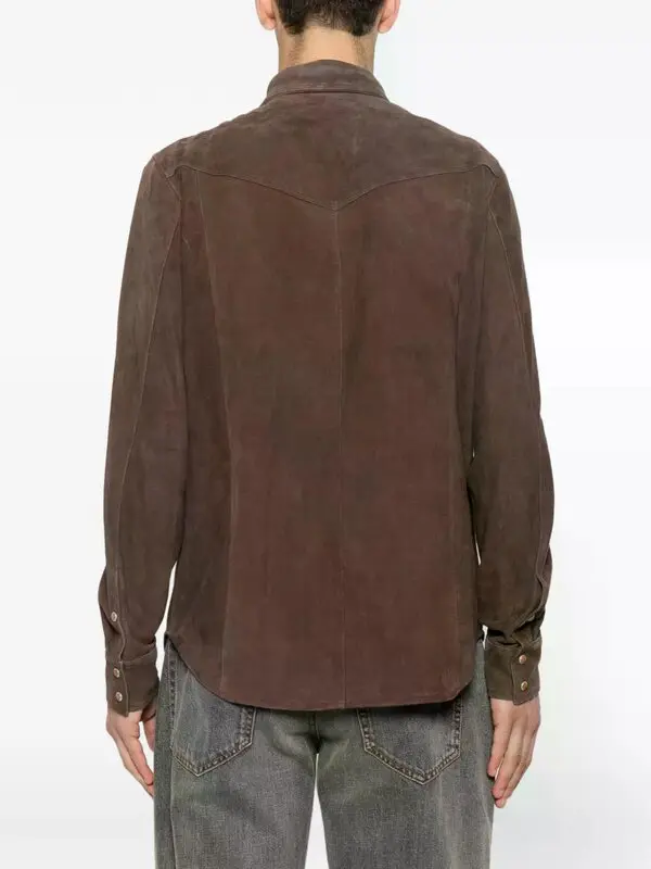 Eleventy Suede Flap-pocket Shirt