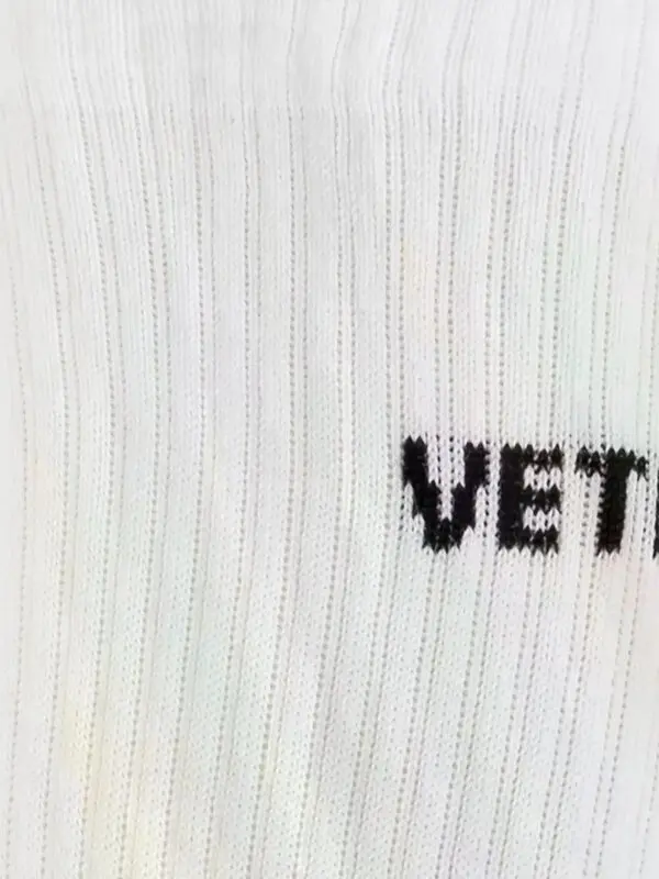 Vetements Logo-intarsia Ribbed-knit Socks