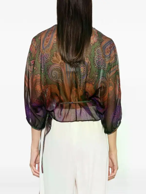 Etro Paisley-print Ruffled Blouse