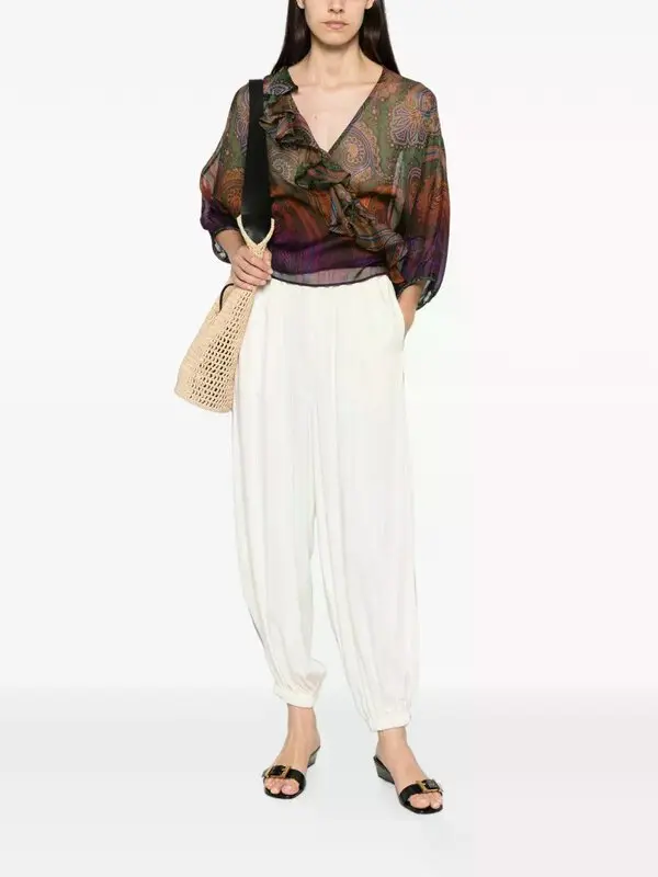 Etro Paisley Print Ruffled Blouse