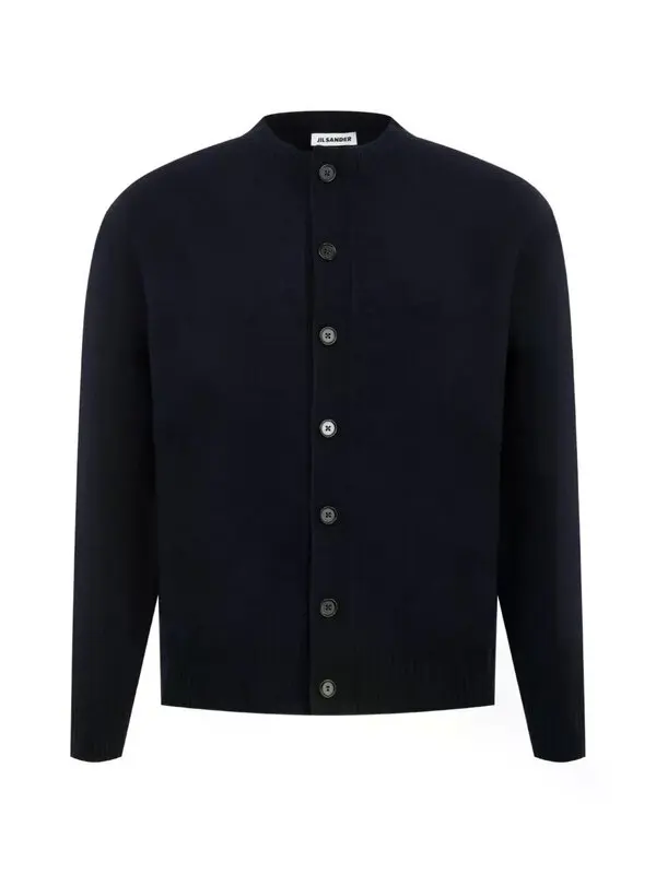 JIL SANDER Button-up Crew-neck Cardigan - Blue