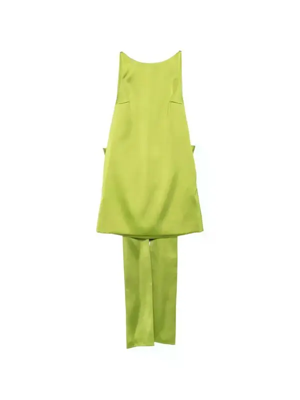 SELF-PORTRAIT Oversized Bow Mini Dress - Green