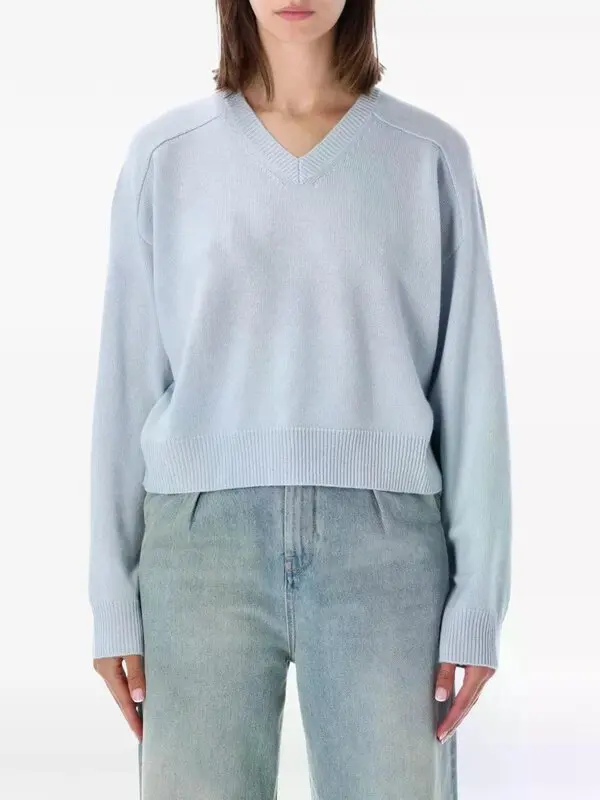 Loulou De Saison Anzor Lds V-neck Sweater - Blue