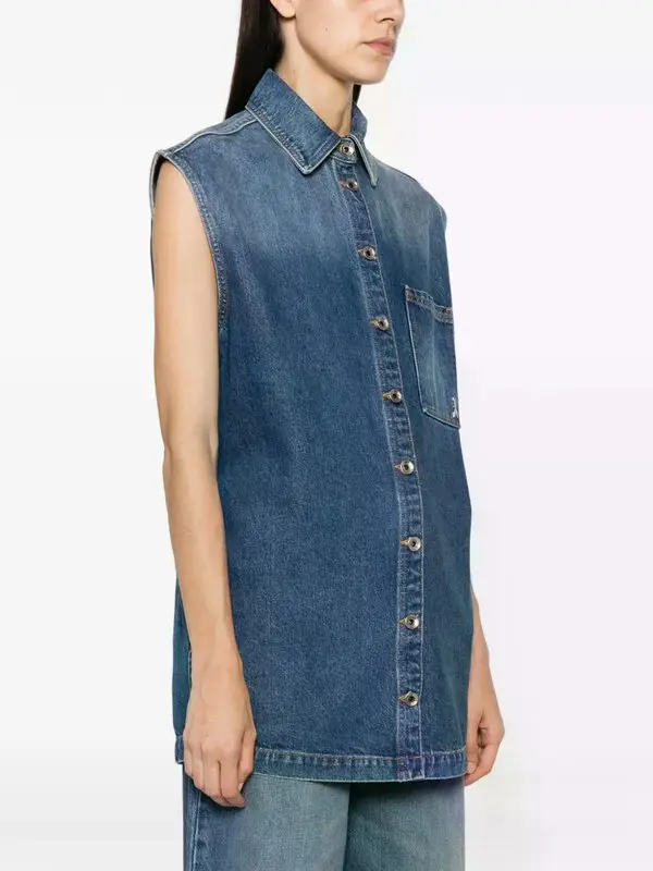 Patrizia Pepe Sleeveless Denim Shirt