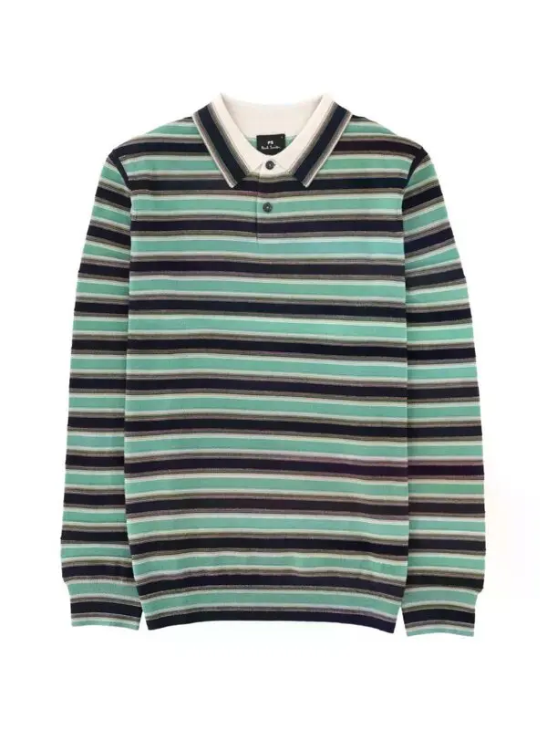 Paul Smith Striped Merino-wool Polo Shirt - Green