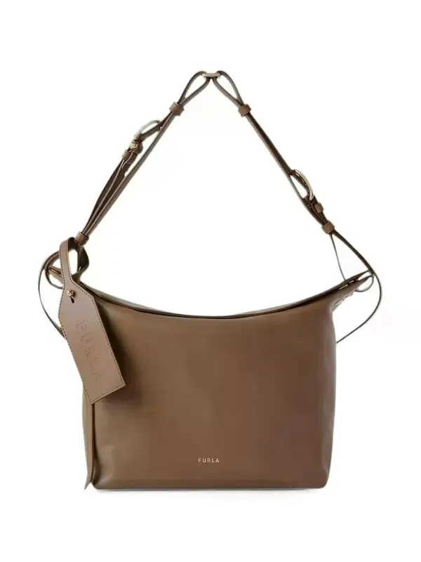 Furla Logo-stamp Luggage-tag Tote Bag - Brown