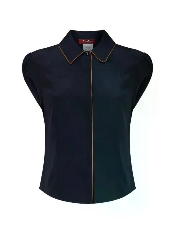 Max Mara Piping-detail Silk Shirt